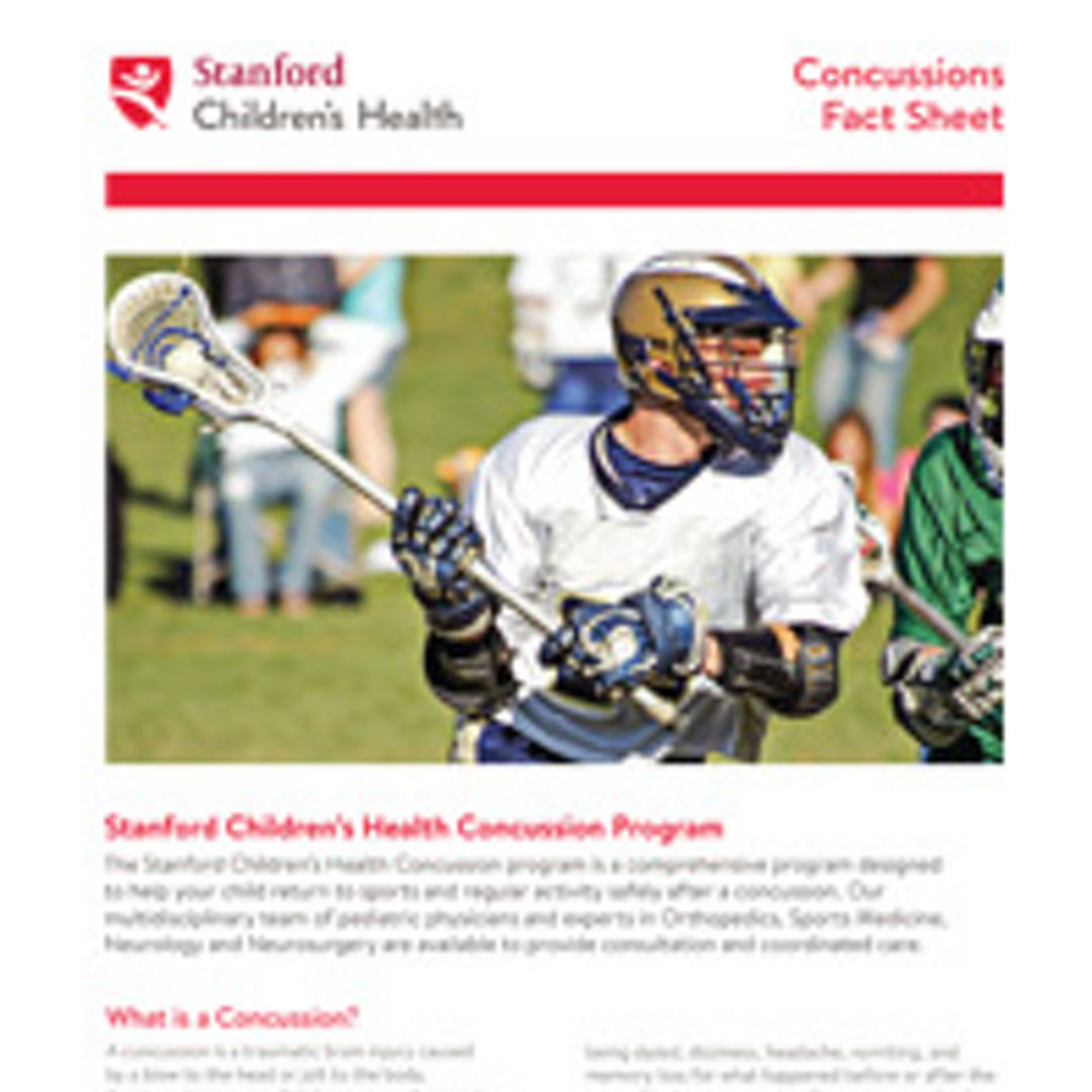 Programa de conmoción cerebral - Stanford Medicine Children's Health